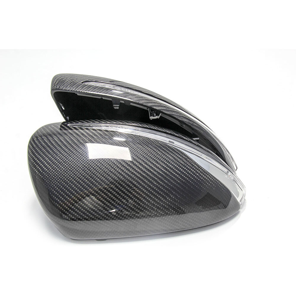 2Pcs Carbon Fiber Side Wing Mirror Replacement Caps Cover For RHD Benz ...