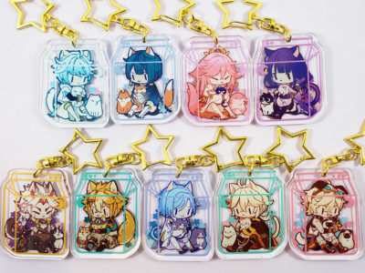 Genshin Impact 2" 2-sided acrylic keychain Itto Ayato Kazuha Yae Raiden ...