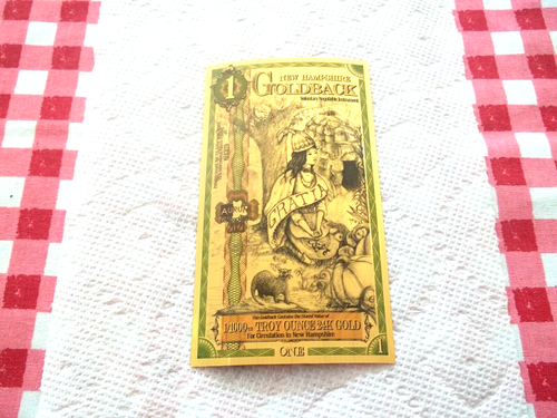 24K GOLD #1 NEW HAMPSHIRE GOLD BACK NOTE, INFUSED BILL | eBay