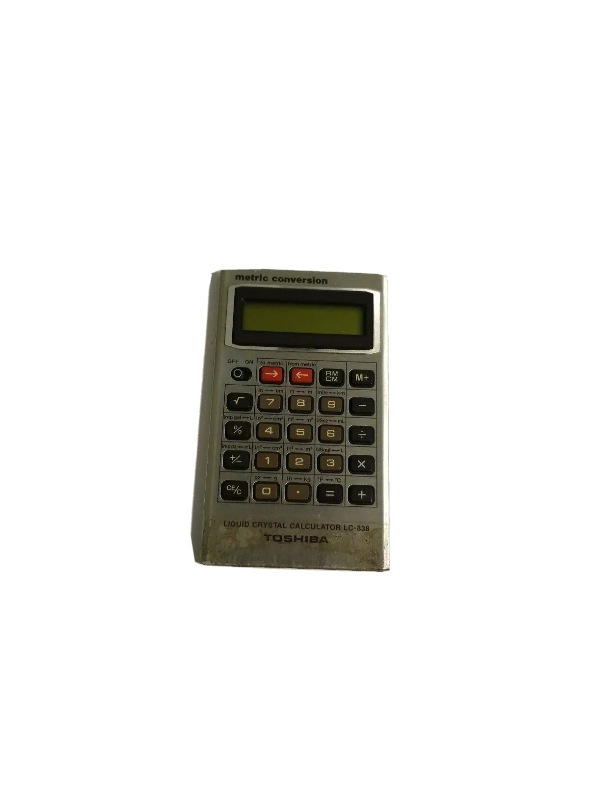 TOSHIBA LC-838 VINTAGE METRIC CONVERSION SCIENTIFIC CALCULATOR JAPAN ...