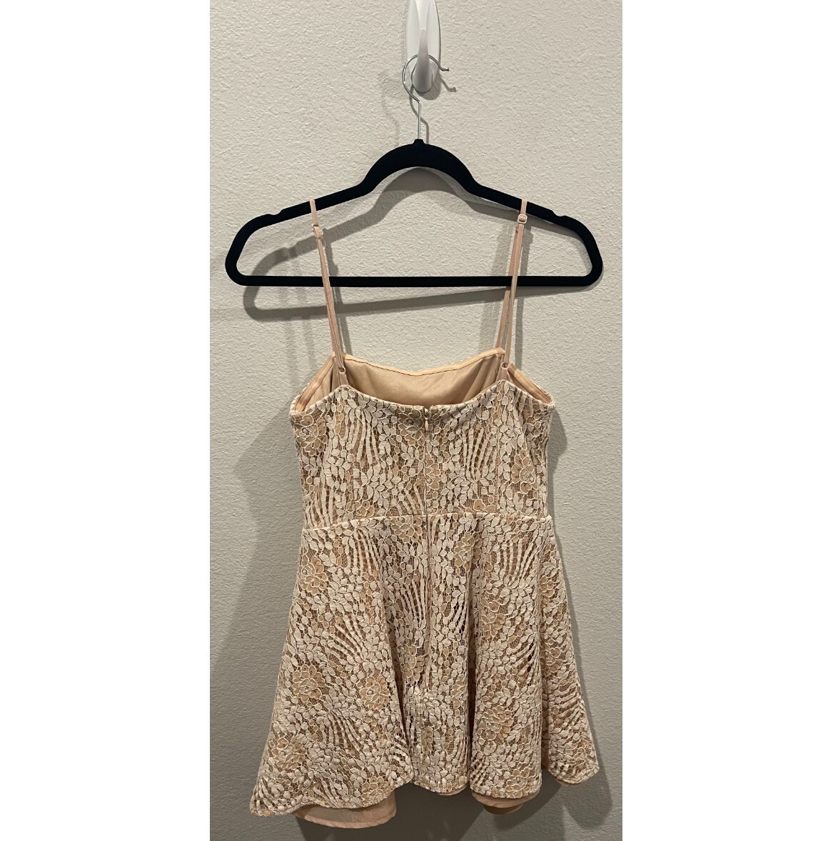 LULUS Ivory Lace Spaghetti Straps Mini Dress Size M - Gem