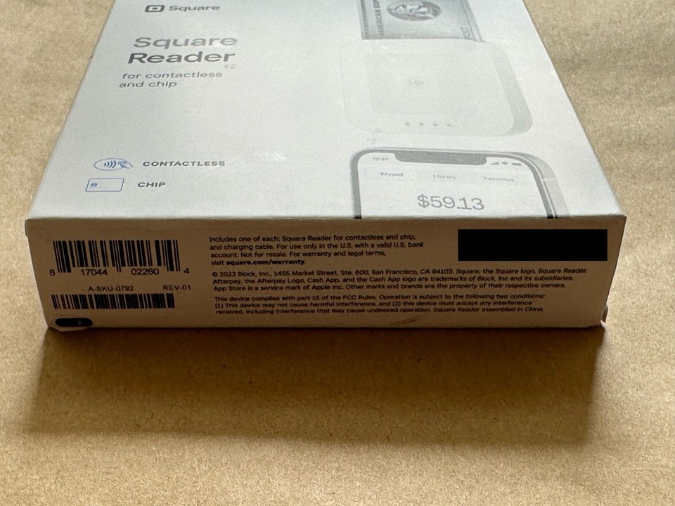 NEW SQUARE READER FOR CONTACTLESS AND CHIP A-SKU-0792 FAST FREE ...