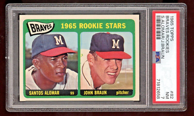 1965 Topps Braves Rookies Sandy ALOMAR/J.BRAUN #82 PSA 7 Milwaukee ...