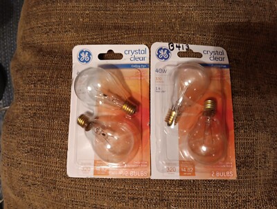 4 GE 40W Crystal Clear Ceiling Fan Intermediate Base Bulbs Ugly ...