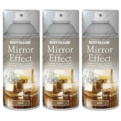 x3 Rust-Oleum Mirror Effect Spray Paint Gold Gloss Finish Art And Craft ...