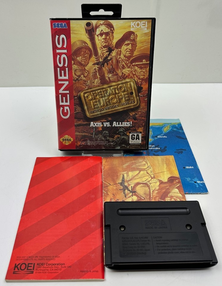Operation Europe: Path to Victory (Sega Genesis, 1994) CIB w/ Map ...