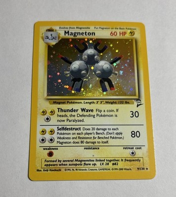 *Gray Dot Error* Base Set 2 Magneton Holo #9/130 Rare WOTC Pokémon Card ...