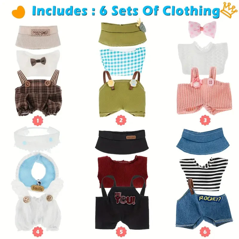 6 Pack La Boo-Boo Clothes Set For 6.69inch La Bubu Doll, Stylish Dress ...