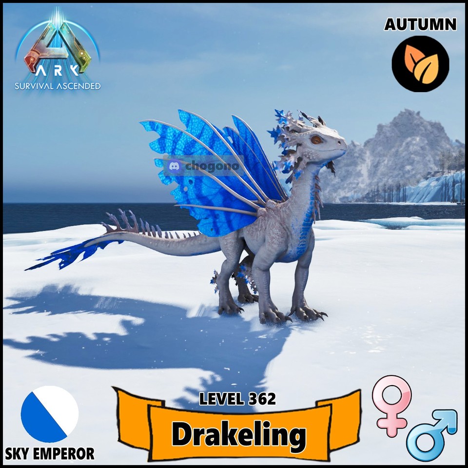 Ark Survival Ascended PC/PS5/XBOX PVE SKY EMPEROR DRAKELING 🐲 Level 362 ...