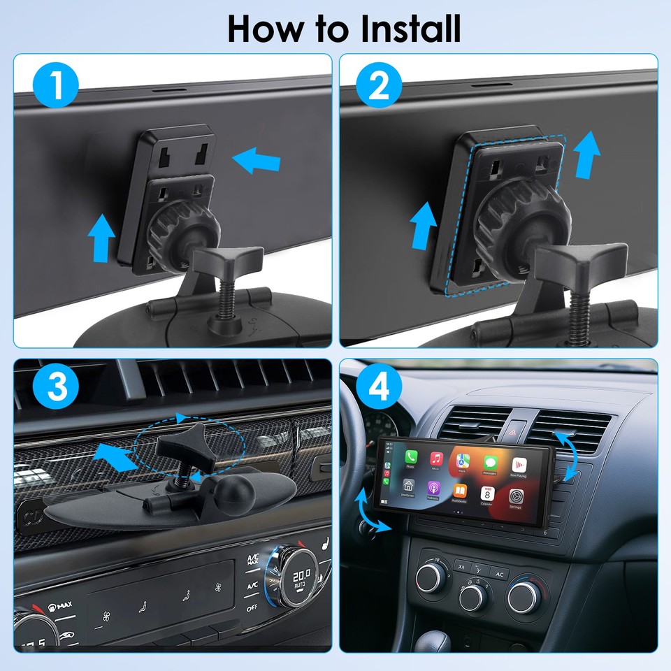 Universal CarPlay Monitor Mount 360° Rotation CD Slot Holder for 7-10 ...