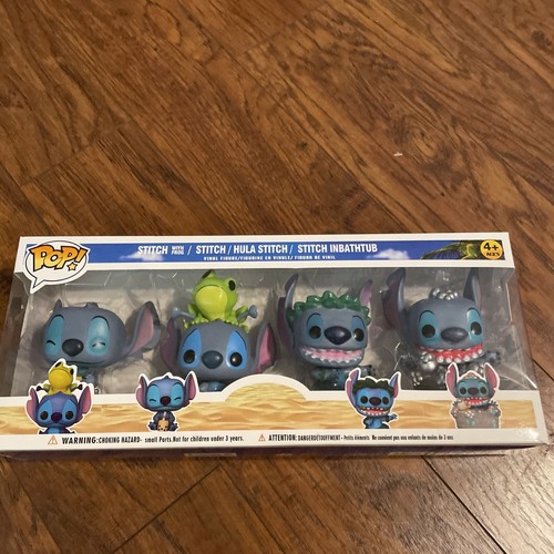 Lilo & Stitch 4-Pack Vinyl Pop! Figures Set Stitch Hula Frog Bathtub ...