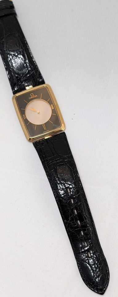 RARE OMEGA LA MAGIQUE SCARFACE 18K YELLOW GOLD QUARTZ WATCH 191.8523 | eBay