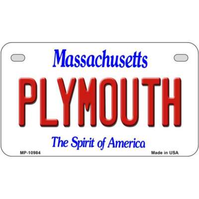 Plymouth Massachusetts Novelty Metal Motorcycle Plate MP-10984 | eBay