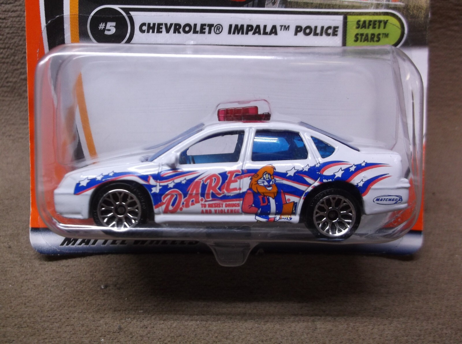 MATCHBOX WHITE 2002 #5 CHEVY CHEVROLET IMPALA POLICE DARE PURSUIT ...