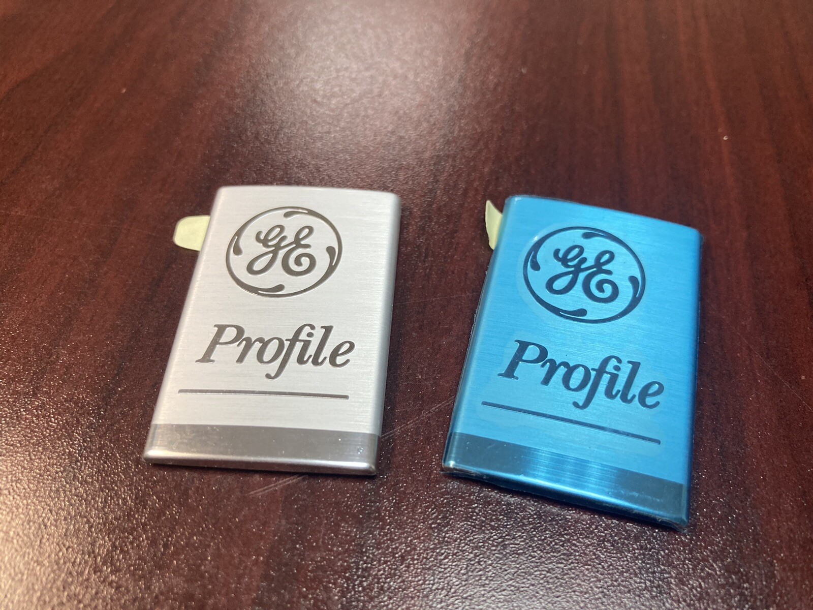 GE Profile Badge Nameplate, Two Tone Silver with GE logo, OEM New, set ...