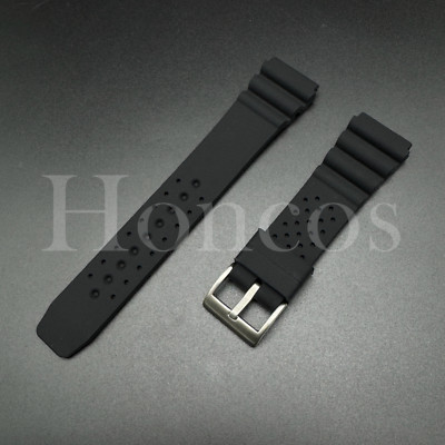 20 22 MM Soft Silicone Strap Black Rubber Watch Band Fits for Fossil ...
