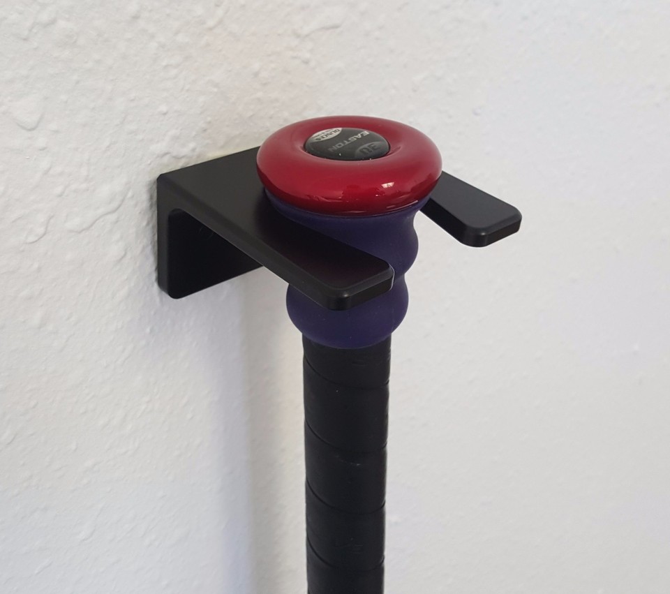 BASEBALL BAT RACK ALUMINUM VERTICAL WALL MOUNT-Powder Coated, Black ...