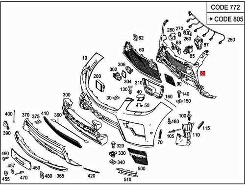 Genuine MERCEDES W166 GLE W166 M-CLASS Basic carrier for bumper ...