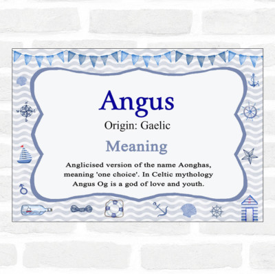 Angus Name Meaning Nautical Certificate | eBay UK