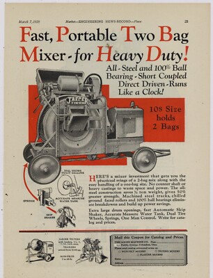 1929 Jaeger Machine Co. Ad: Tilt/non Tilt & Plaster Mixers - Columbus ...