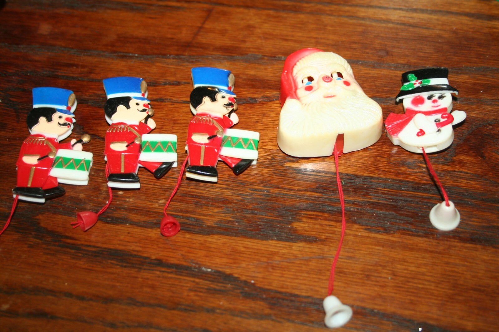 Vintage Plastic Pull String Santa Soldier Snowman Chr… - Gem