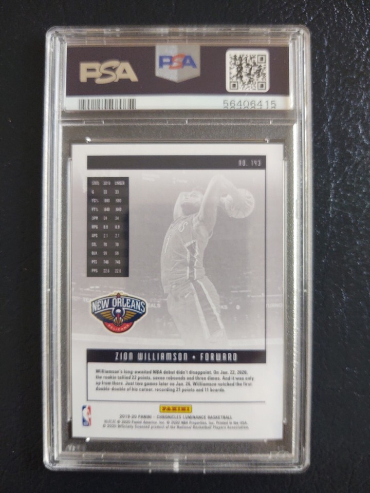 2019 Panini Chronicles Zion Williamson PSA 10 Rookie Card RC #143 | eBay