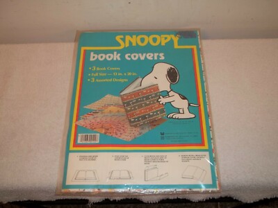Vtg Unopened Package Of 3 PEANUTS SNOOPY PAPER SCHOOL BOOK COVERS | eBay