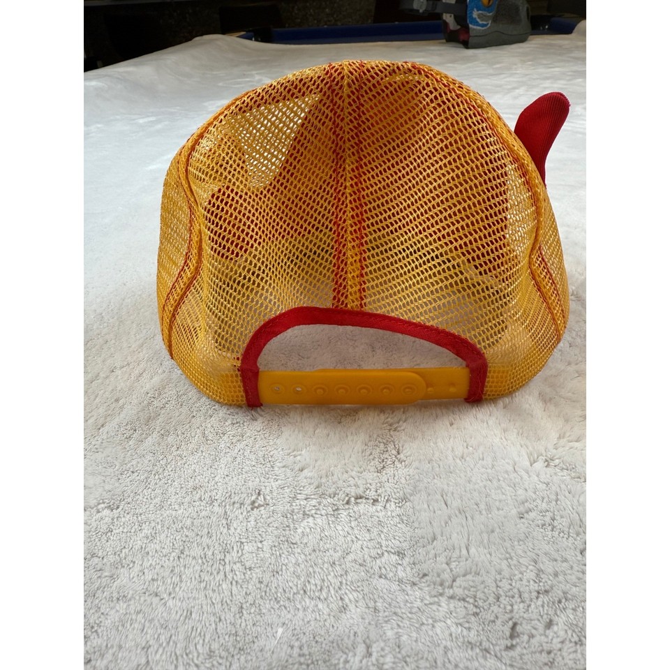1981 McDonalds McRib Pig Face Trucker Hat Vintage Retro Yellow Mesh Red ...