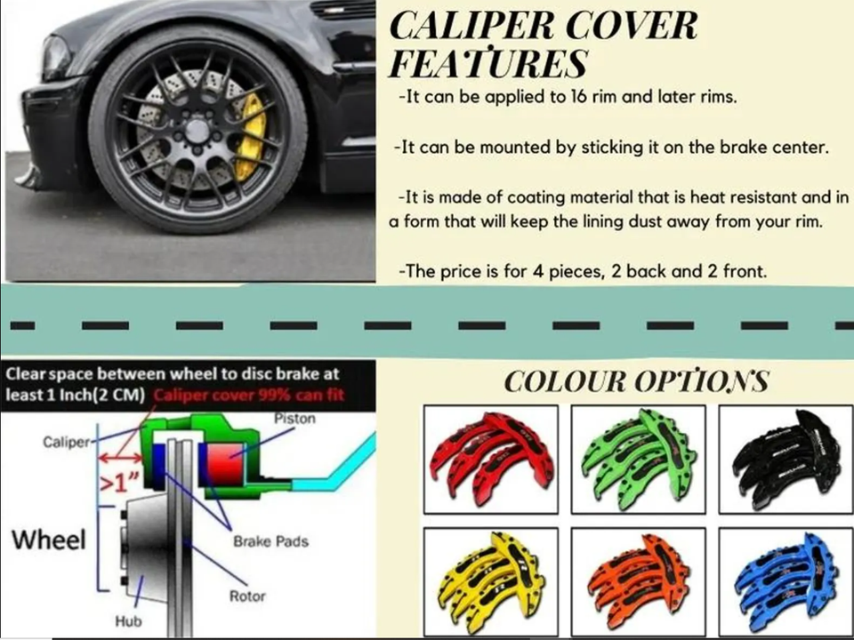 4x Red Brake Caliper Covers ? TRD Style | Universal Fit | Sport Look ...