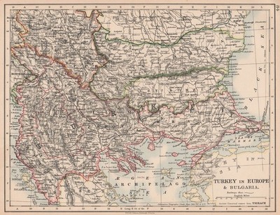 TURKEY IN EUROPE & BULGARIA. Rumili East Rumelia Balkans. JOHNSTON 1906 ...