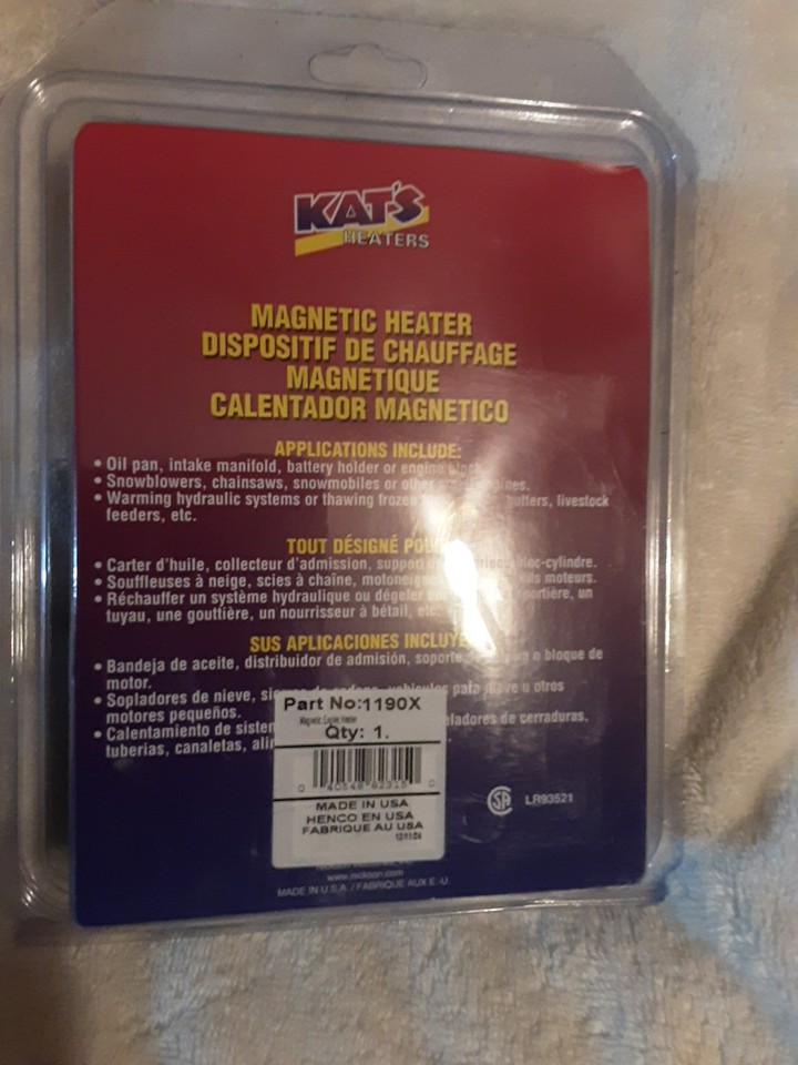 Kats Magnetic Block Heater 300 watts 20 square inches 1190x Handi Heat ...
