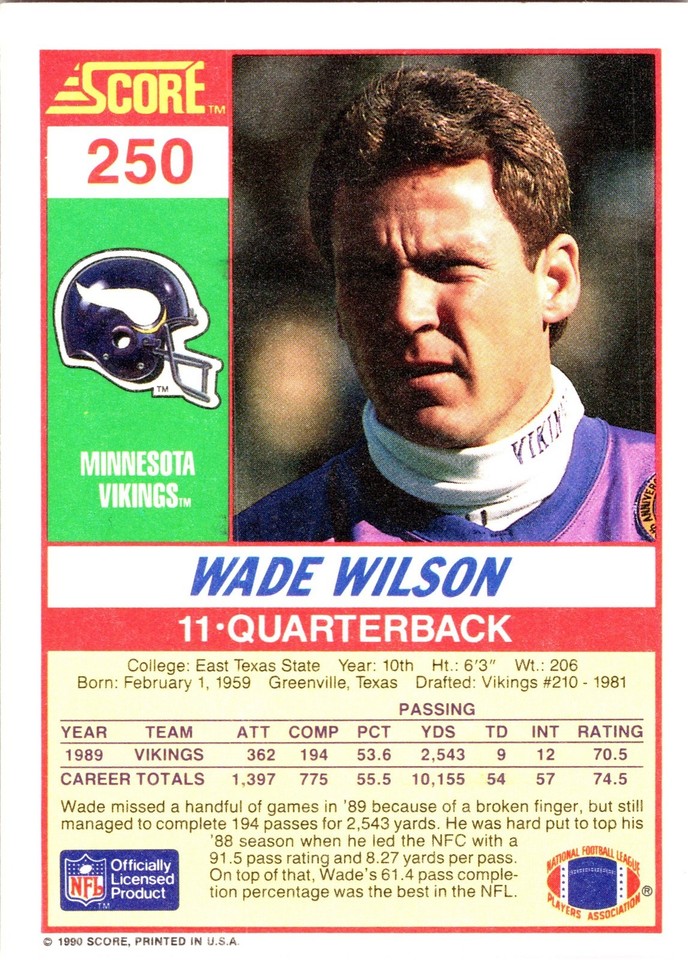 1990 Score - Wade Wilson #250 | eBay