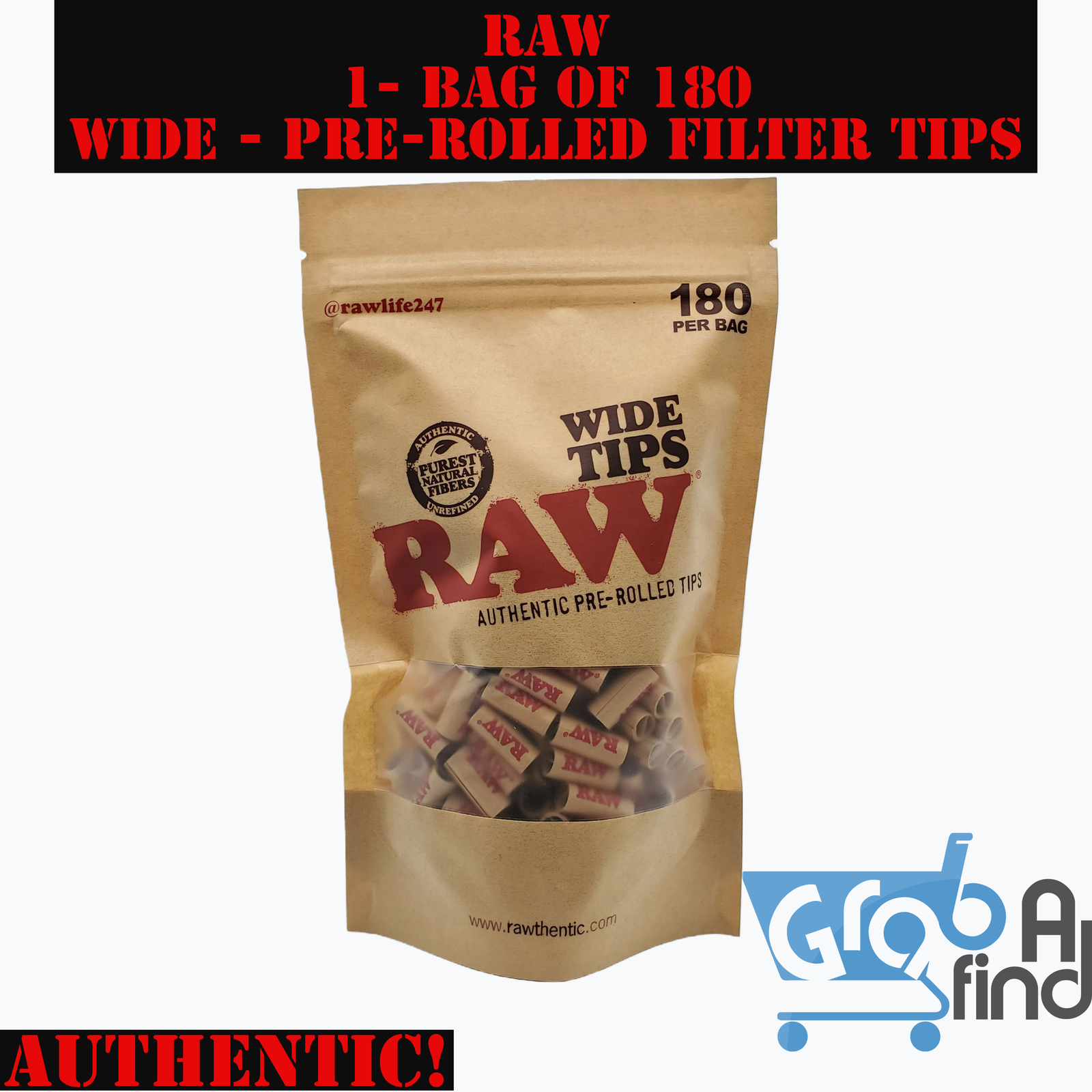 RAW Pre-Rolled Tips WIDE, 1 Bag of 180 Tips -AUTHENTIC RAW WIDE TIPS- | eBay
