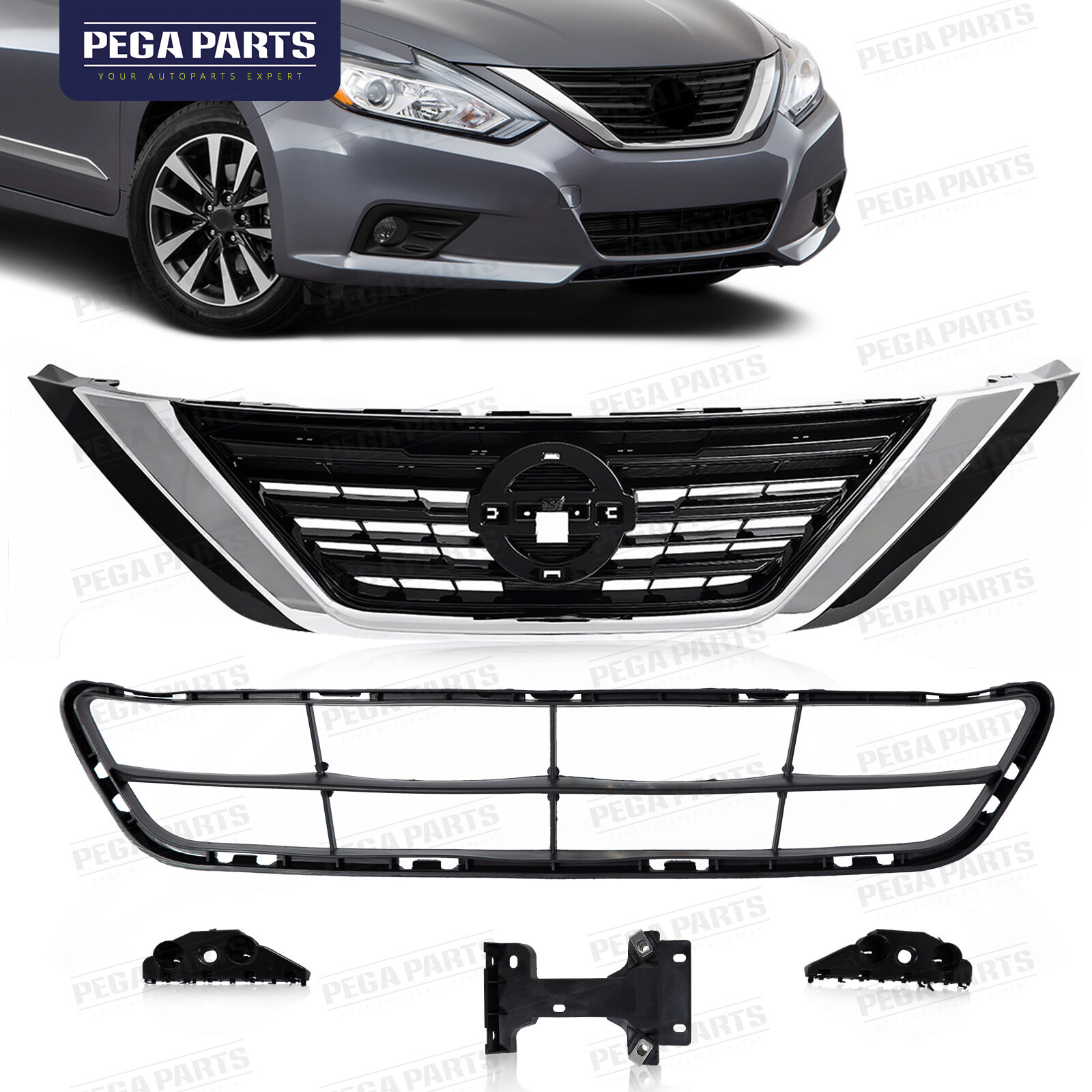 For Nissan Altima 2016-2018 Front Upper Lower Bumper Grille Retainer ...