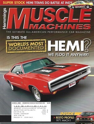 MARCH 2008 HEMMINGS MUSCLE MACHINES MAGAZINE DODGE CHARGER HEMI SUPER ...
