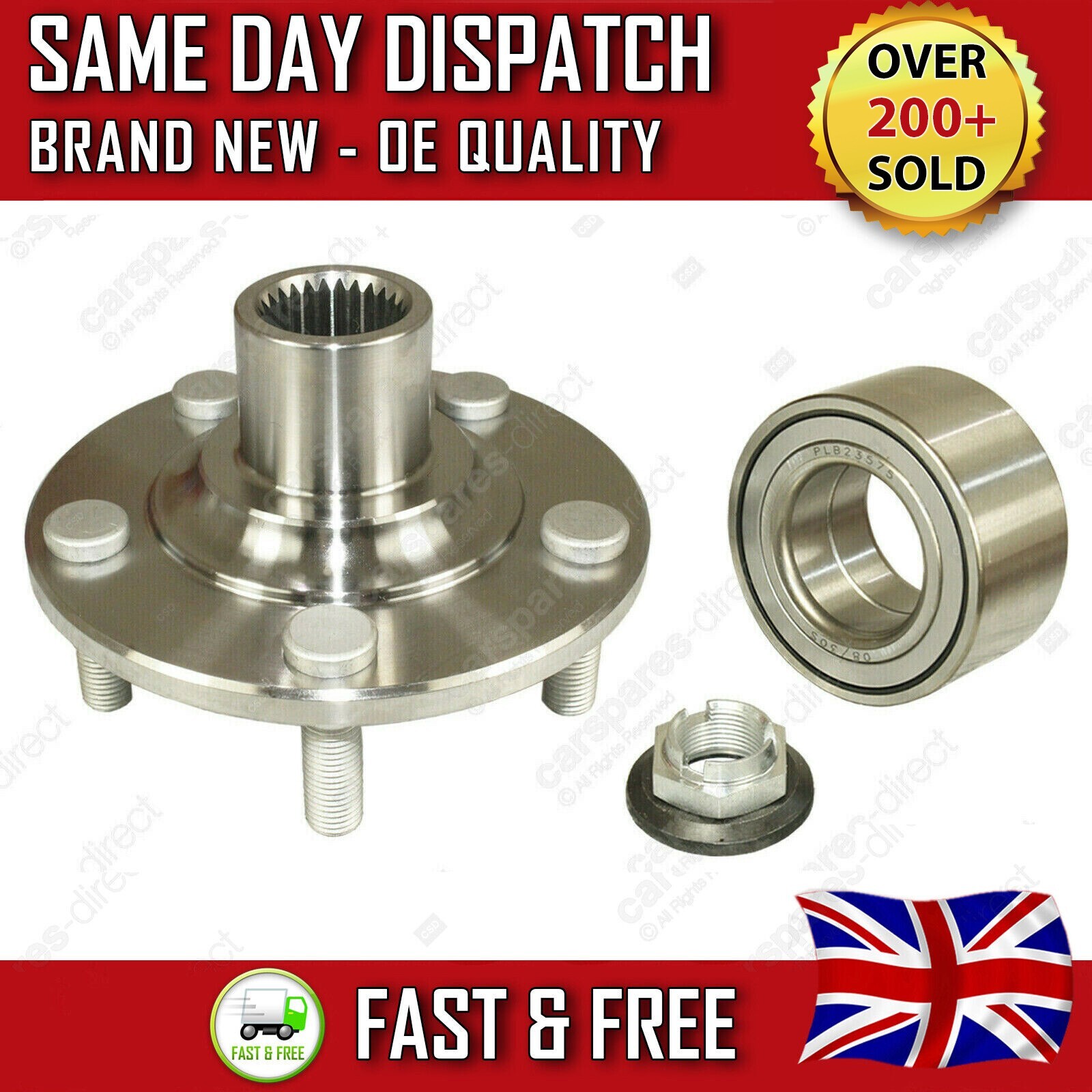 JAGUAR X-TYPE FRONT HUB FLANGE KIT 2001-2009 FRONT WHEEL BEARING KIT ...