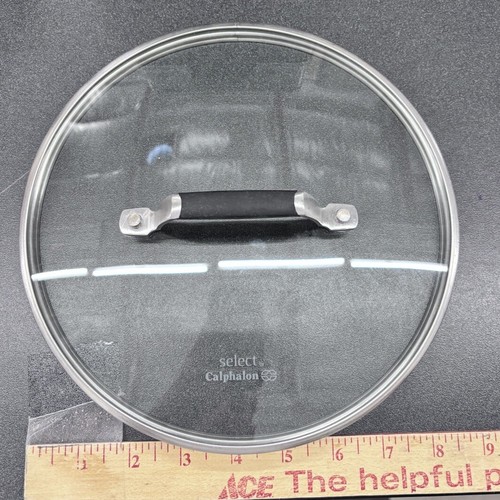 Cooking With Calphalon 8.5” Glass Pot/Pan Lid Black Silicone Grip | eBay