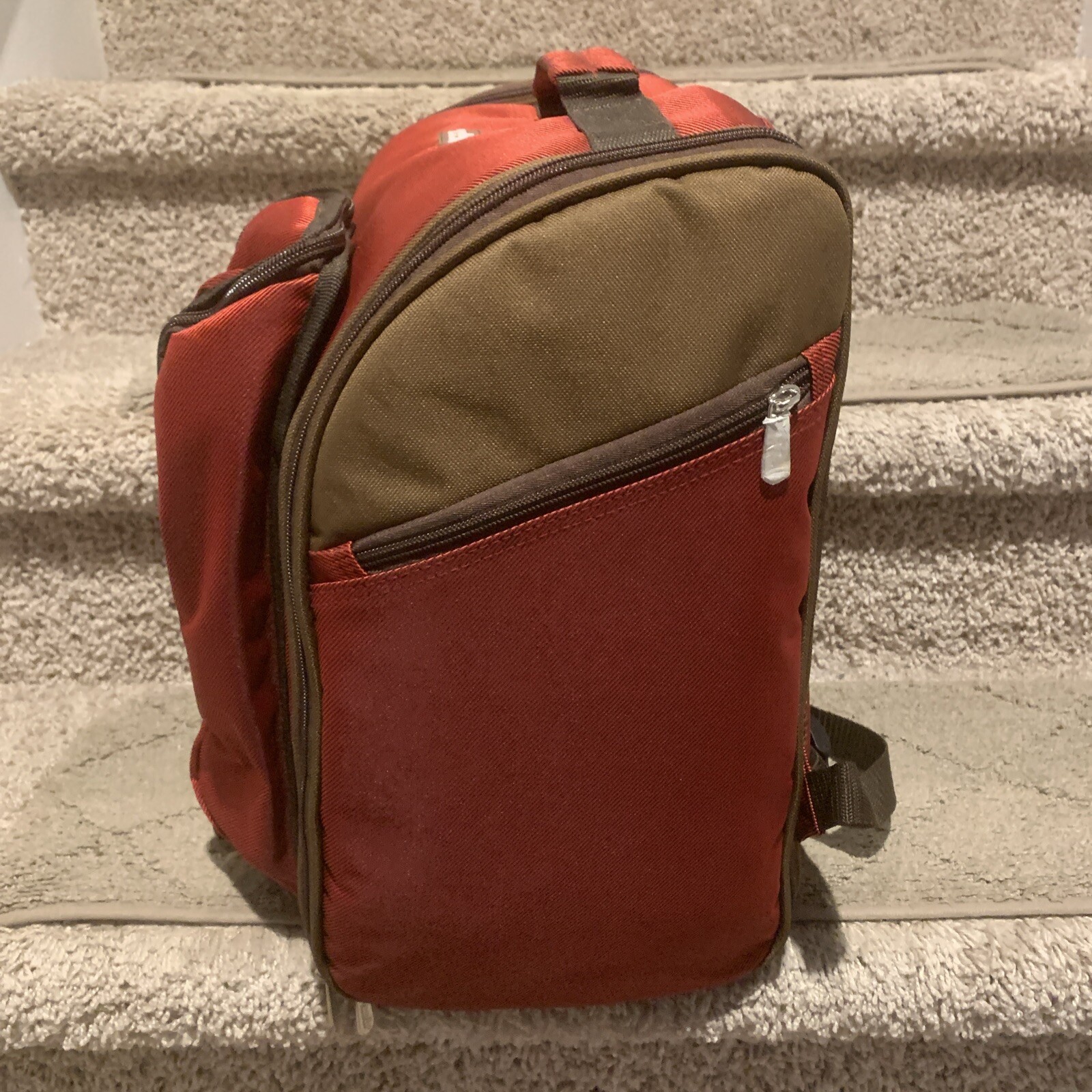 Apollo walker 2 Person Red Picnic Backpack with Cooler Compartment ...