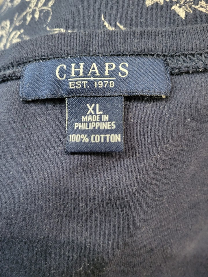 SIZE XL CHAPS Blue & White Short Sleeve Top INVBG56 | eBay