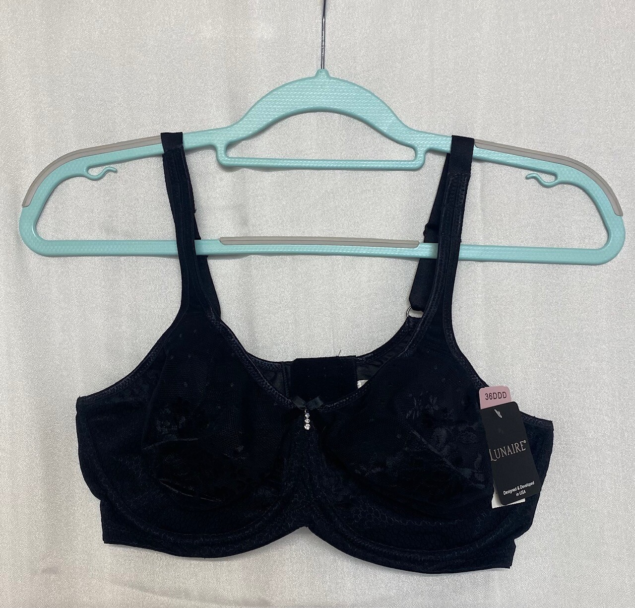 Lunaire Women's Black Lace Soft Cup Bra ( 34, 36, or 38 DDD ) | eBay
