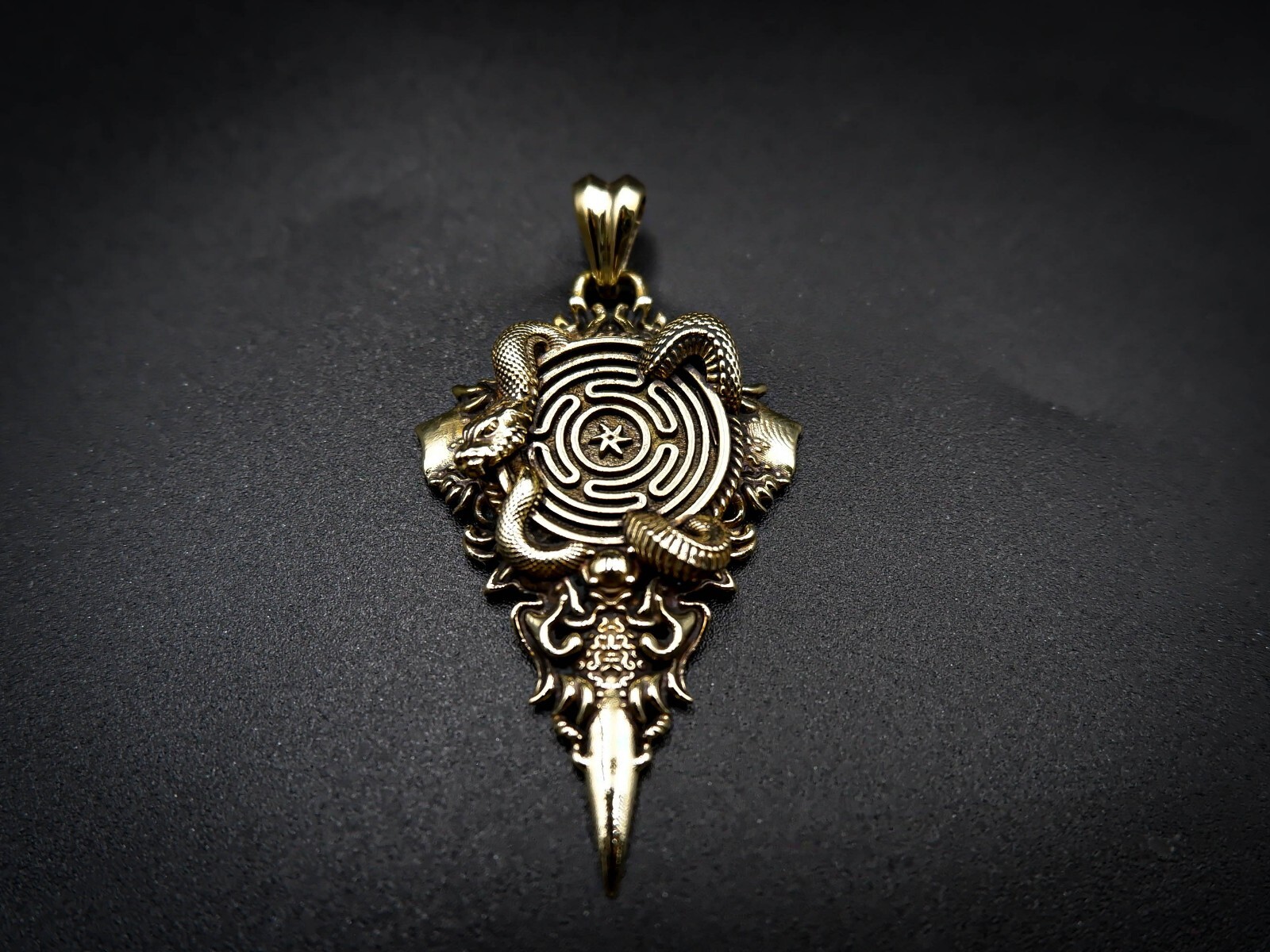 Hecate's Wheel Pendant with Snake Ancient Greek God Brass Jewelry | eBay