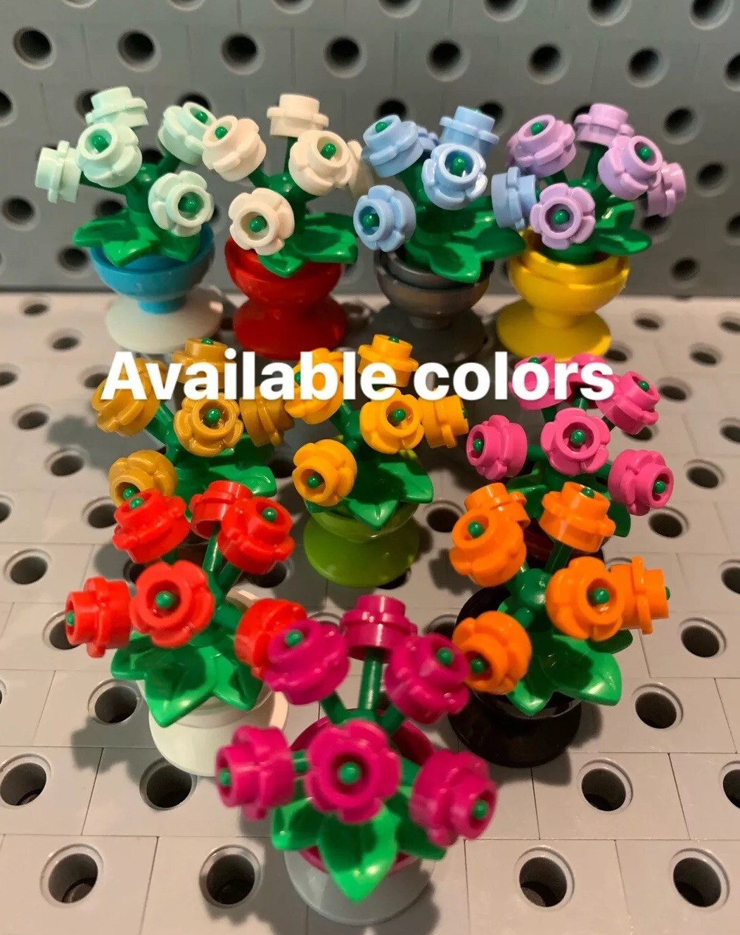 Lego Gold Flowers Bouquets With Leaves In Vases Plant Garden Greenery ...