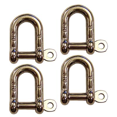 1/4" Captive Pin D Shackle Stainless Steel - 4 Pack | eBay