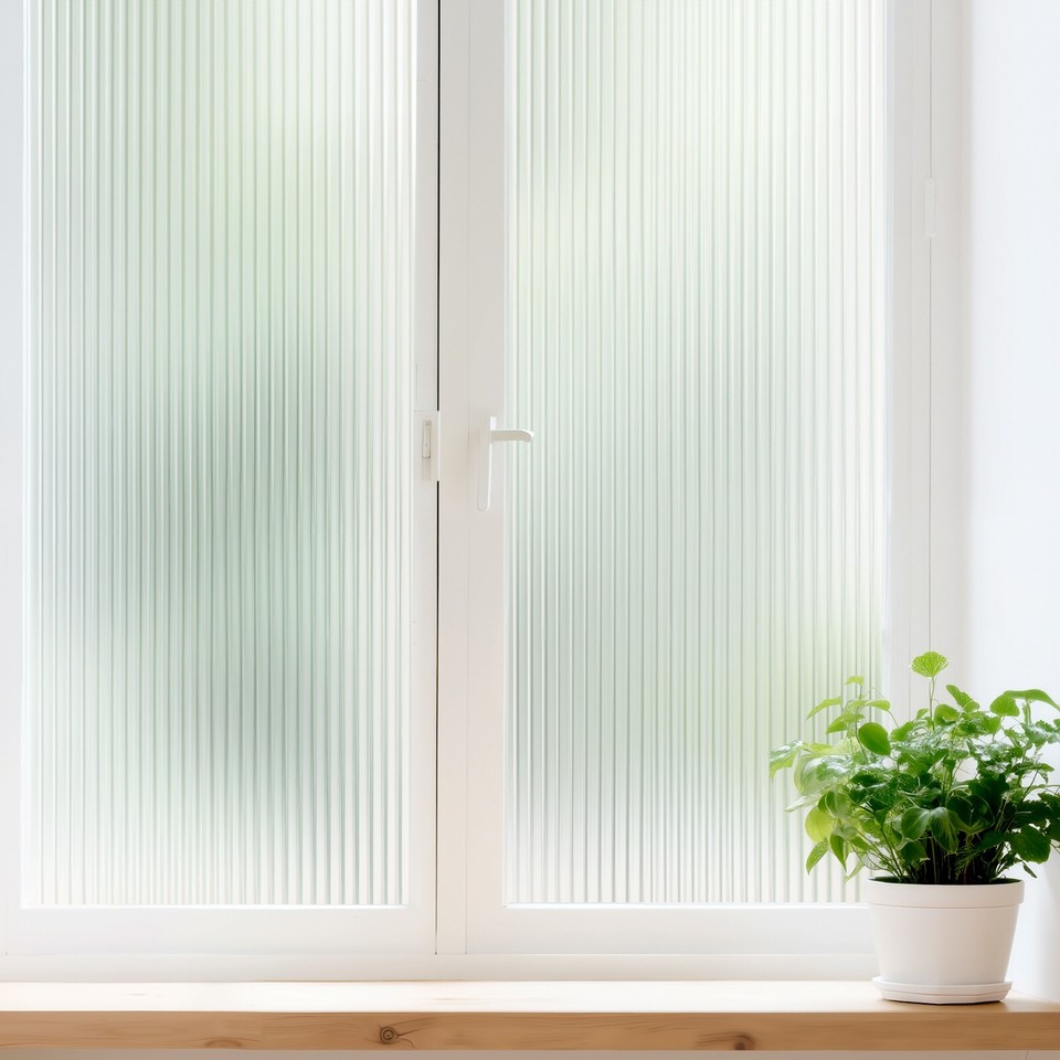 Reeded Glass Film Roll Flutted Ribbed Glass Decorative·Frost Privacy ...