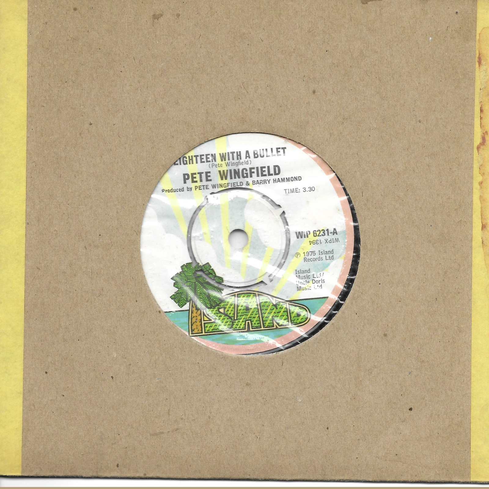 SALE Pete Wingfield Eighteen With A Bullet UK 45 7" single +Shadow Of A ...