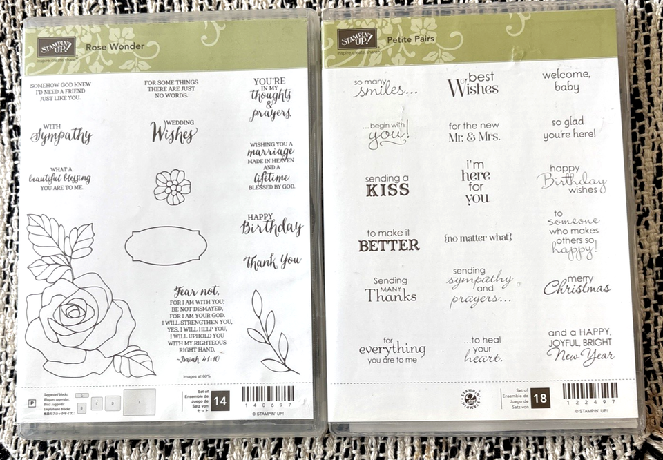 Stampin Up Assorted Lot of 12 Cling Stamp Sets, Some New, Some Used ...