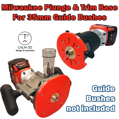 Milwaukee M18 Compatible Plunge & Trim Router Base for 35mm Bushes ...