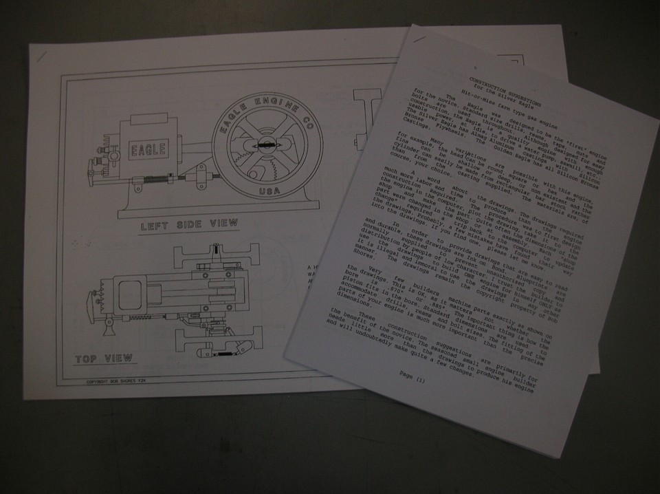 Bob Shores Eagle Hit Miss Model Engine Casting Kit, Drawings and ...