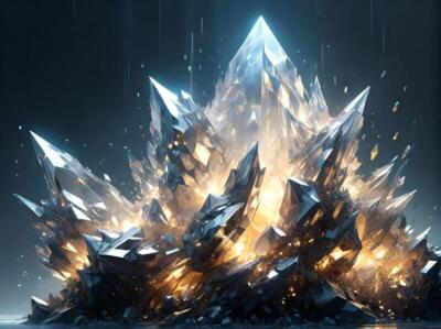 Light Crystal Glowing Surreal Chamber Alien Supernatural Poster Art ...