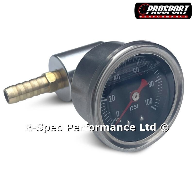 ASSEMBLED Black Face Inline Fuel Pressure Test Gauge Adaptor Kit 8mm ...